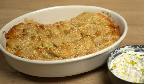 Баница с праз, леща и млечен сос - Моята Рецепта