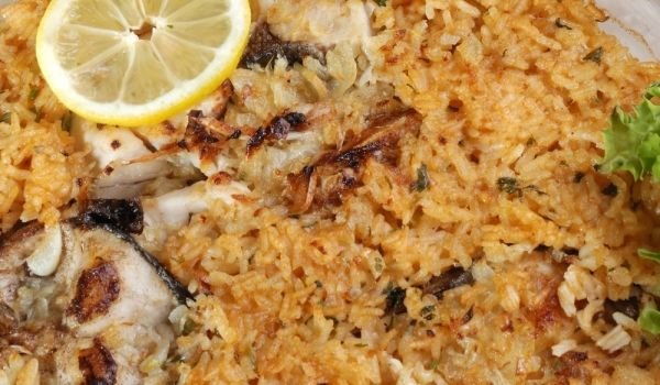 Лаврак с ориз и вино на фурна - Моята Рецепта